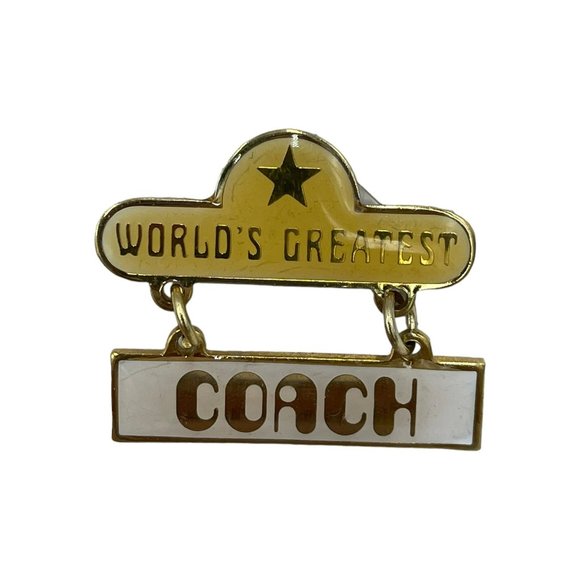 Jewelry | Vintage Pin Brooch Worlds Greatest Coach Merit Pin Gold Tone ...